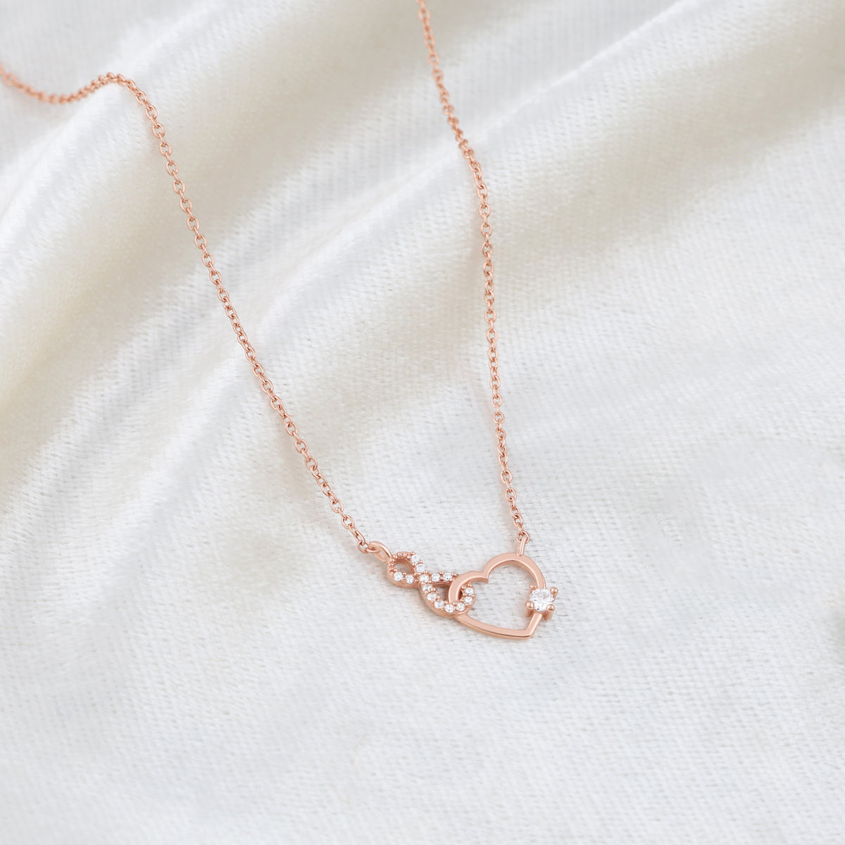 Infinity Heart Necklace (Rose Gold Plated) – Bezella